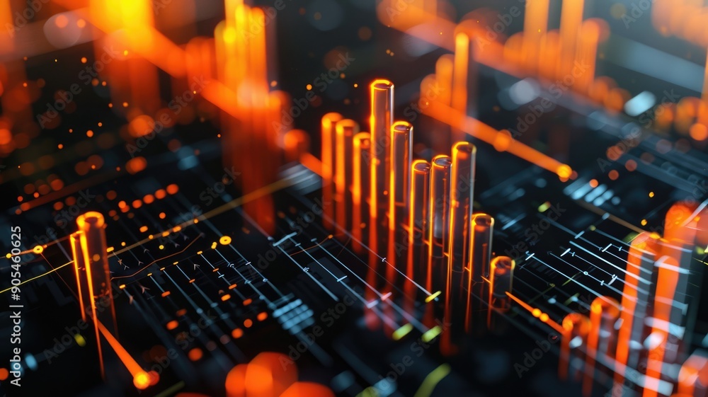 Hologram complex business graph present statistic infographic design for excellent business plan ...