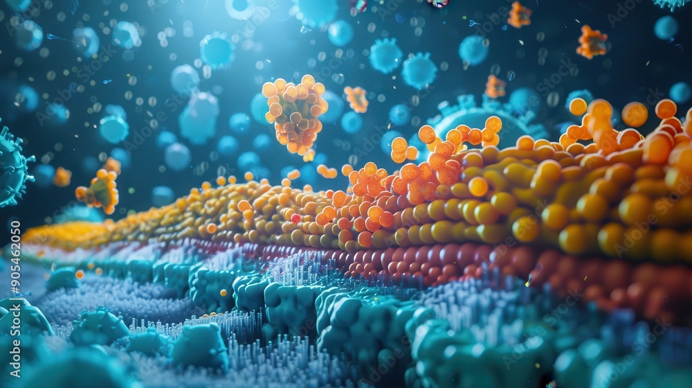 Produce a high-resolution image of cell membranes under a microscope ...