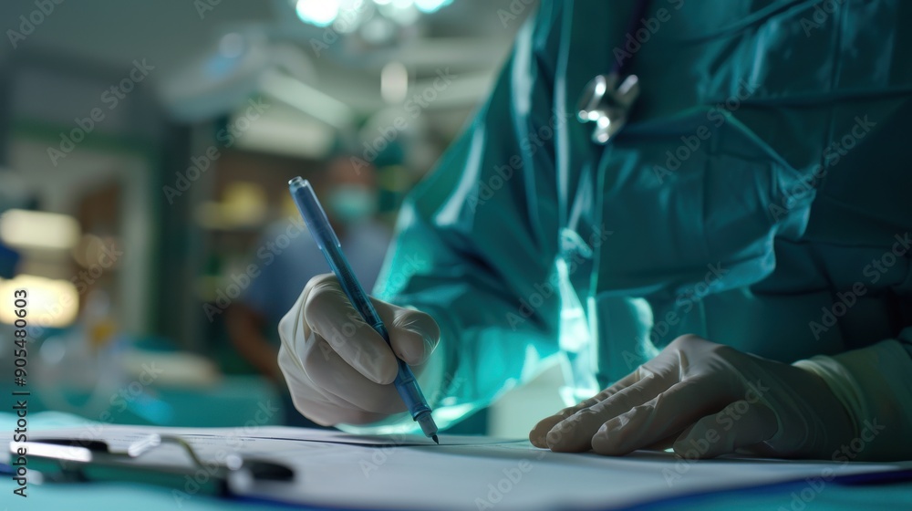 A high-resolution medical documentation photo showing a surgeon ...