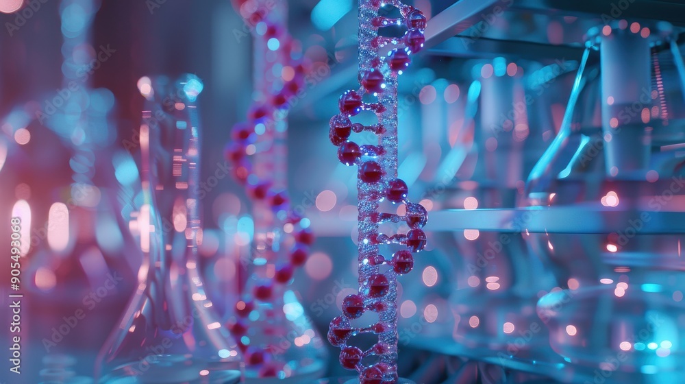 An advanced biotechnology image showcasing the detailed process of ...