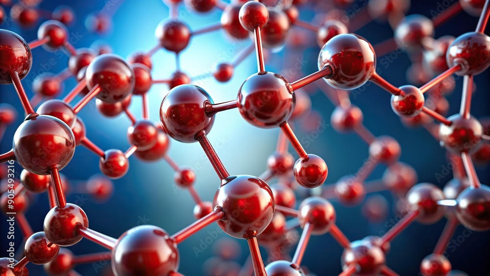 Abstract red molecule structure background Macro, background, organic ...