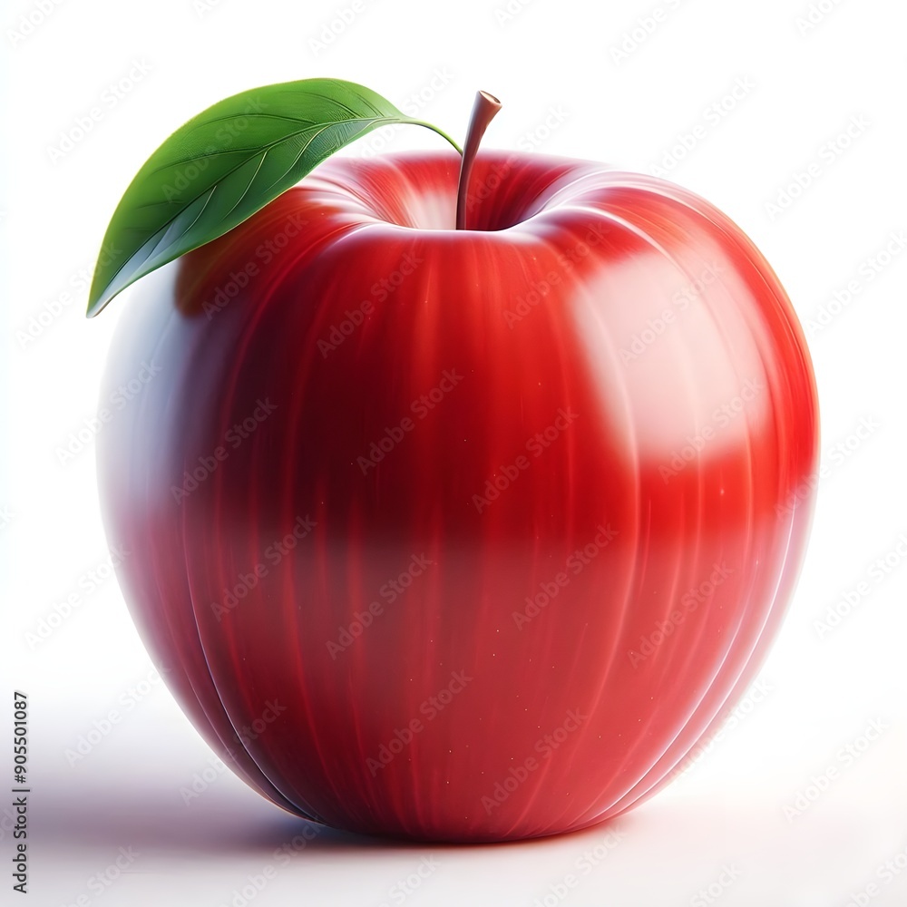 Generative AI A red apple with a half slice removed, highlighting the ...