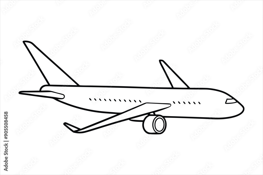 Boeing 787 Dreamliner line art vector Stock Vector | Adobe Stock