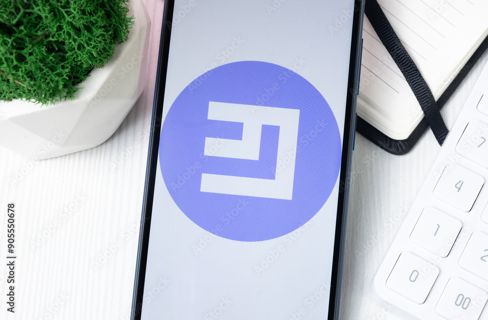 New York, USA - 1 August 2024: Emercoin EMC Logo on Phone Screen ...