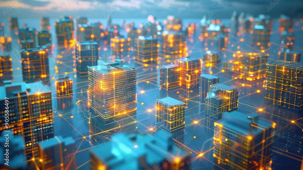 A complex CRM ecosystem depicted as a virtual cityscape where each ...