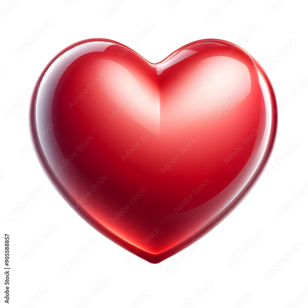 Red heart realistic 3d renderer on transparent background Stock ...