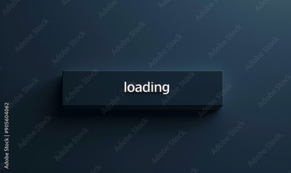 Minimalist Progress Bar with 'Loading' Text on Dark Blue Background for ...