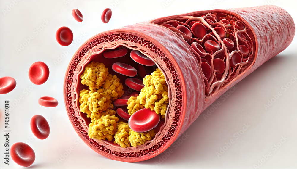 Hyperlipidemia: Atherosclerotic Blood Vessel with Plaque and High ...