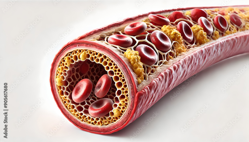 Hyperlipidemia: Atherosclerotic Blood Vessel with Plaque and High ...