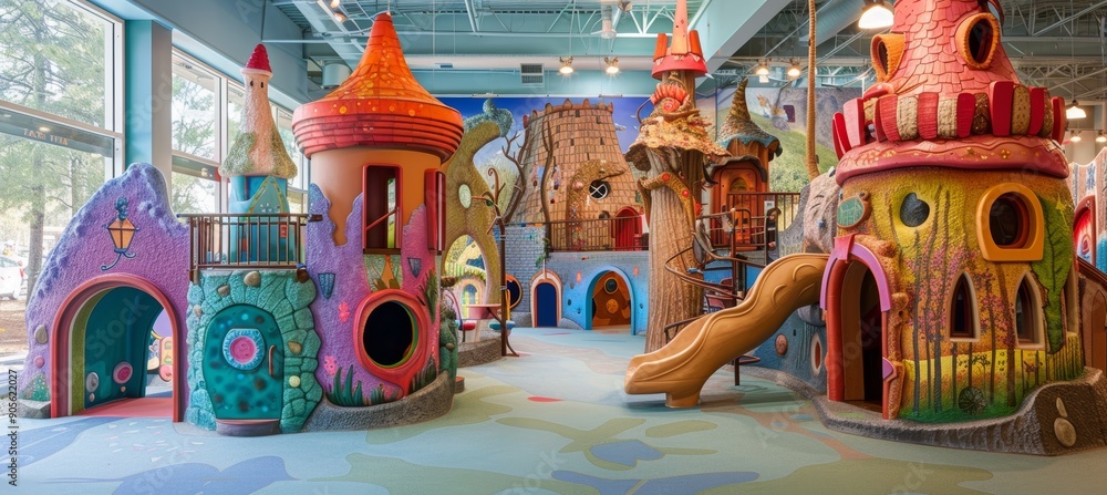 Whimsical Fairy Tale Playground Featuring Castles and Enchanted Forest ...