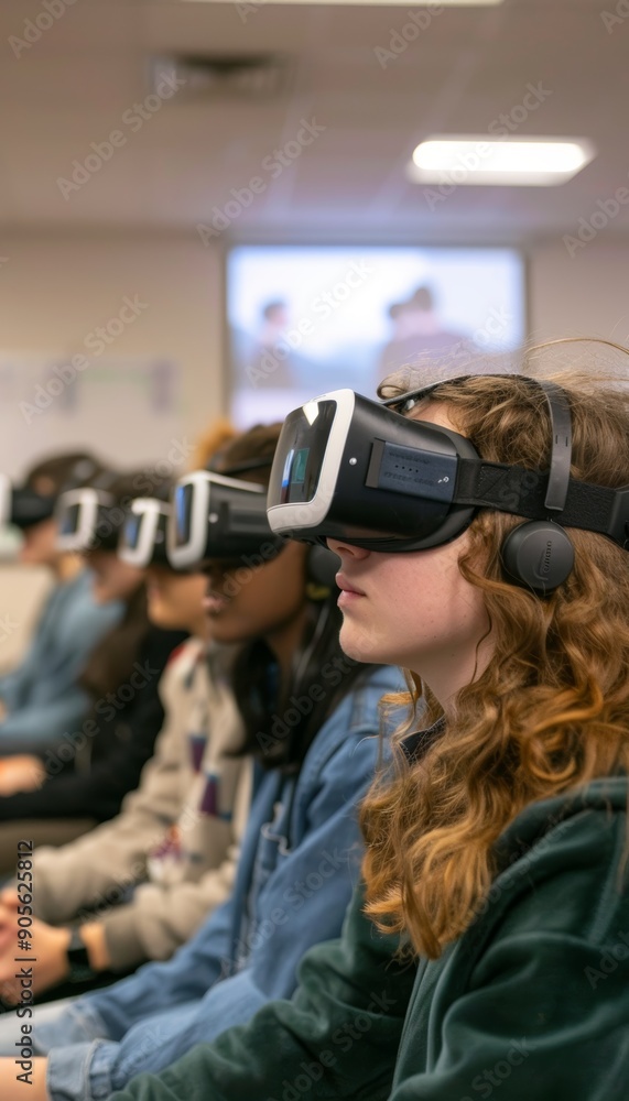 High School Students Using VR Goggles for Virtual Cultural Exchange ...