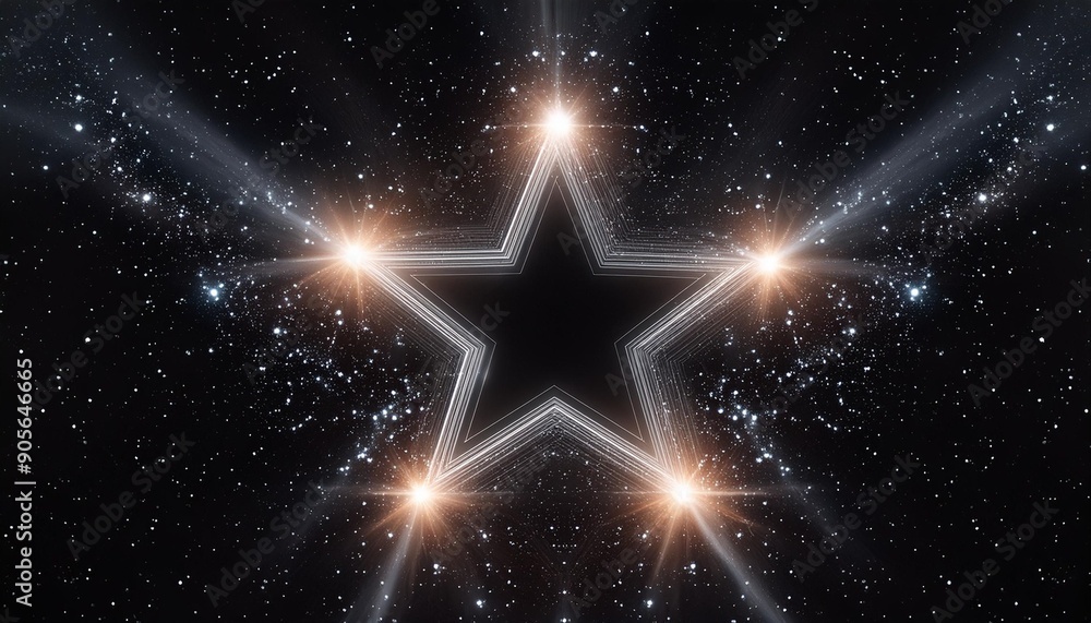 horizontal black glowing star spreading from center design for pattern ...