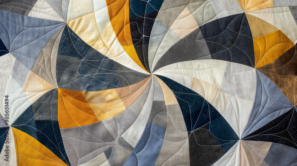 Quilted pinwheel shapes in neutral colors Stock Illustration | Adobe Stock