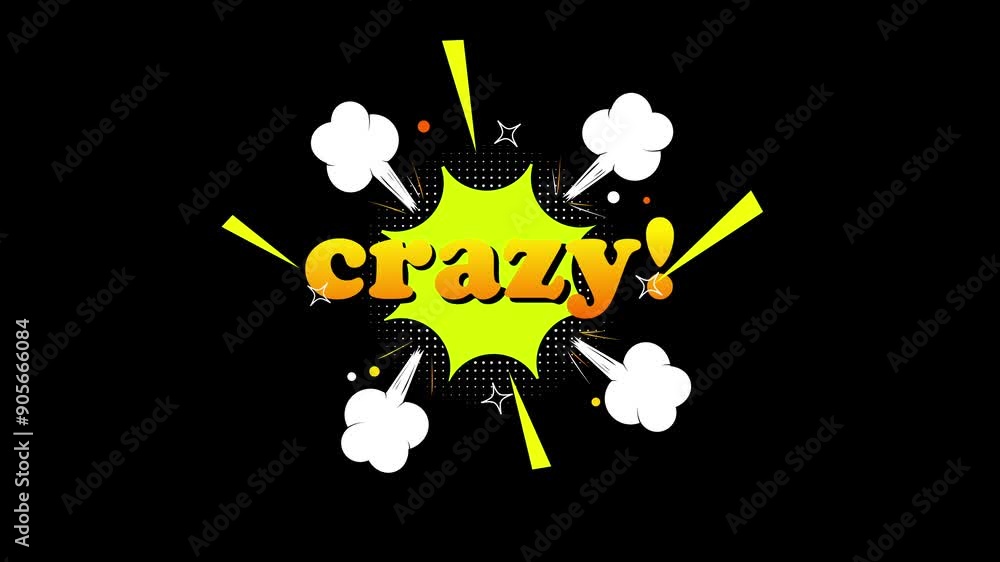 Crazy text comic in vintage style 4K, Pop Art cartoon bubble explosions ...