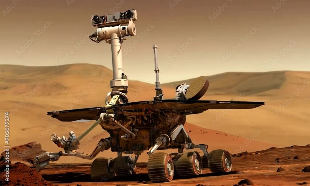 Mars Rover Exploring the Surface of the Red Planet - robot, surface ...