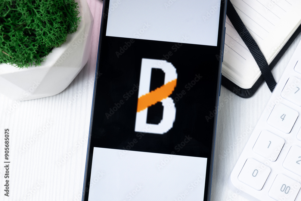 New York, USA - 1 August 2024: blofin Logo on Phone Screen, Crypto ...