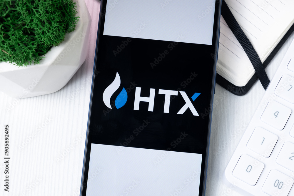 New York, USA - 1 August 2024: HTX Logo on Phone Screen, Crypto ...