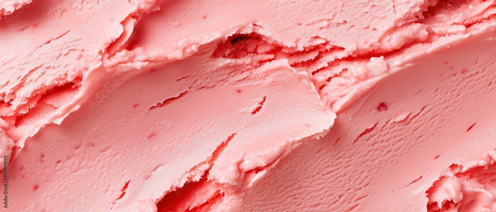 Strawberry flavor gelato - full frame background banner detail. Close ...