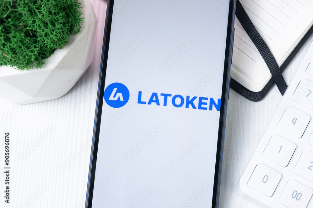 New York, USA - 1 August 2024: Latoken Logo on Phone Screen, Crypto ...