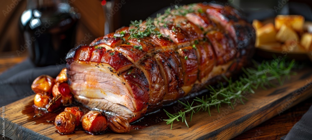 Suckling Pig. Young pig roasted whole to achieve crispy skin and tender ...
