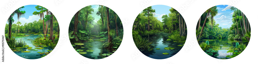 Bayou clipart collection, symbol, logos, icons isolated on transparent ...