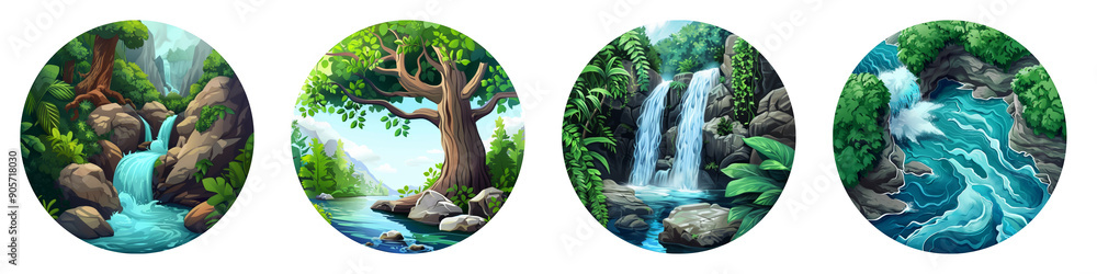 Brook clipart collection, symbol, logos, icons isolated on transparent ...