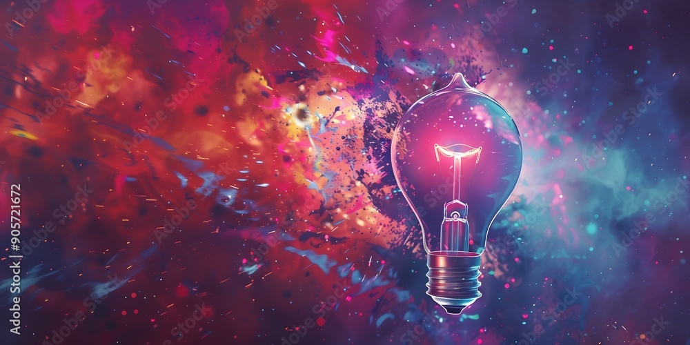 The Dawn of Creative Illumination: A Light Bulb’s Colorful Explosion ...