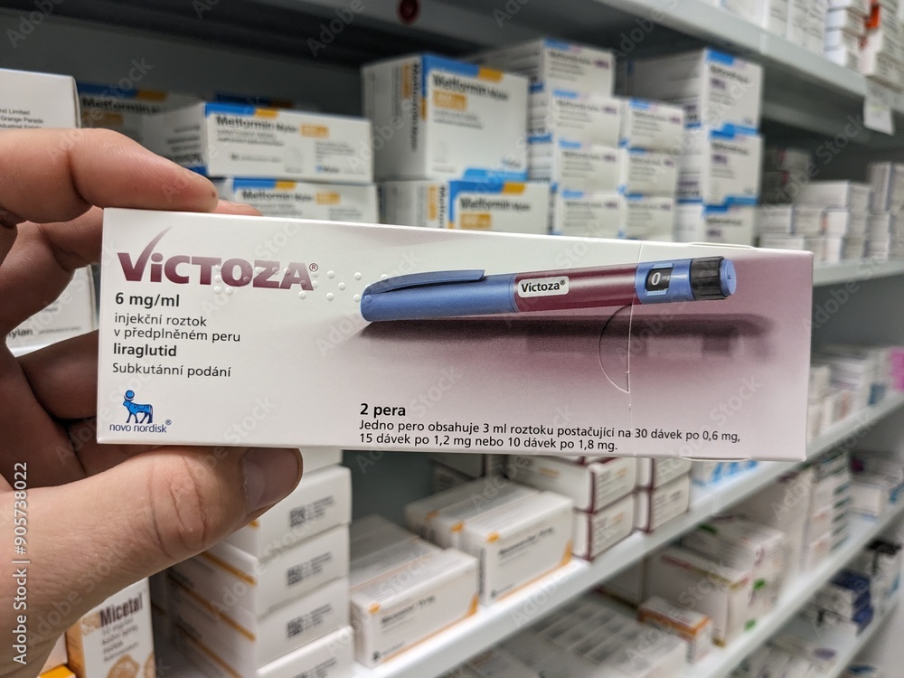 Prague,Czech republic-August 2 2024: VICTOZA medication with ...