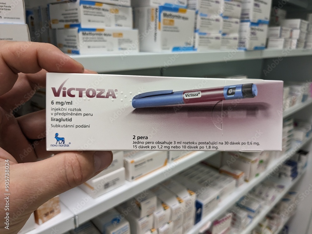 Prague,Czech republic-August 2 2024: VICTOZA medication with ...