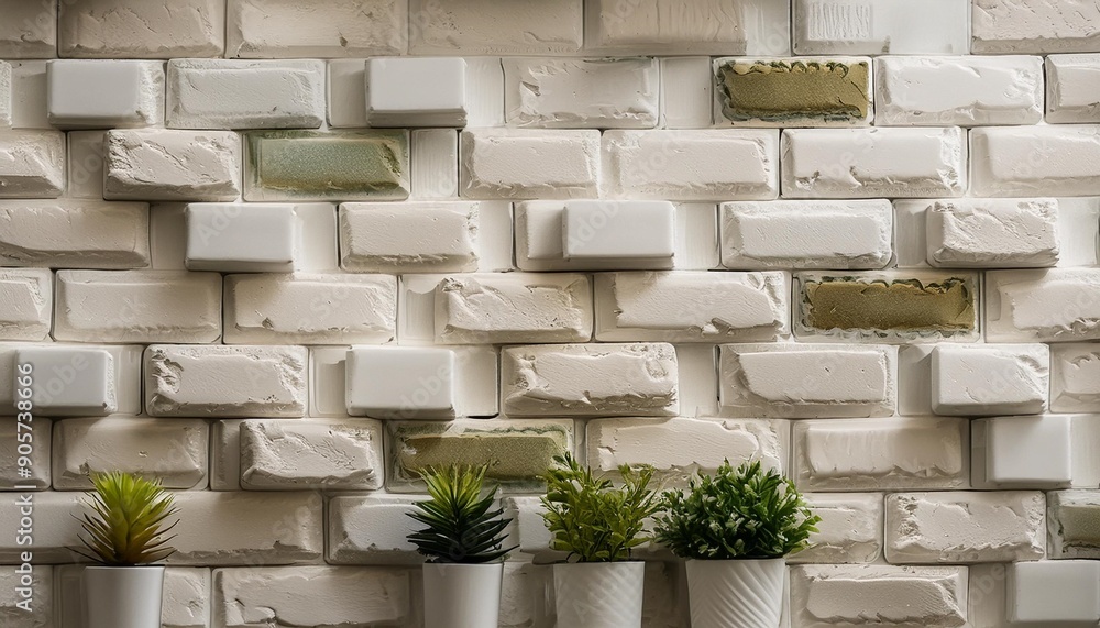 vintage white brick tile wall pattern and background seamless Stock ...