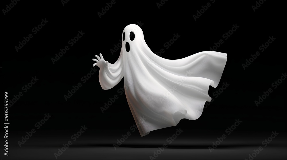 A ghost is flying in the air with its arms outstretched. The ghost is ...