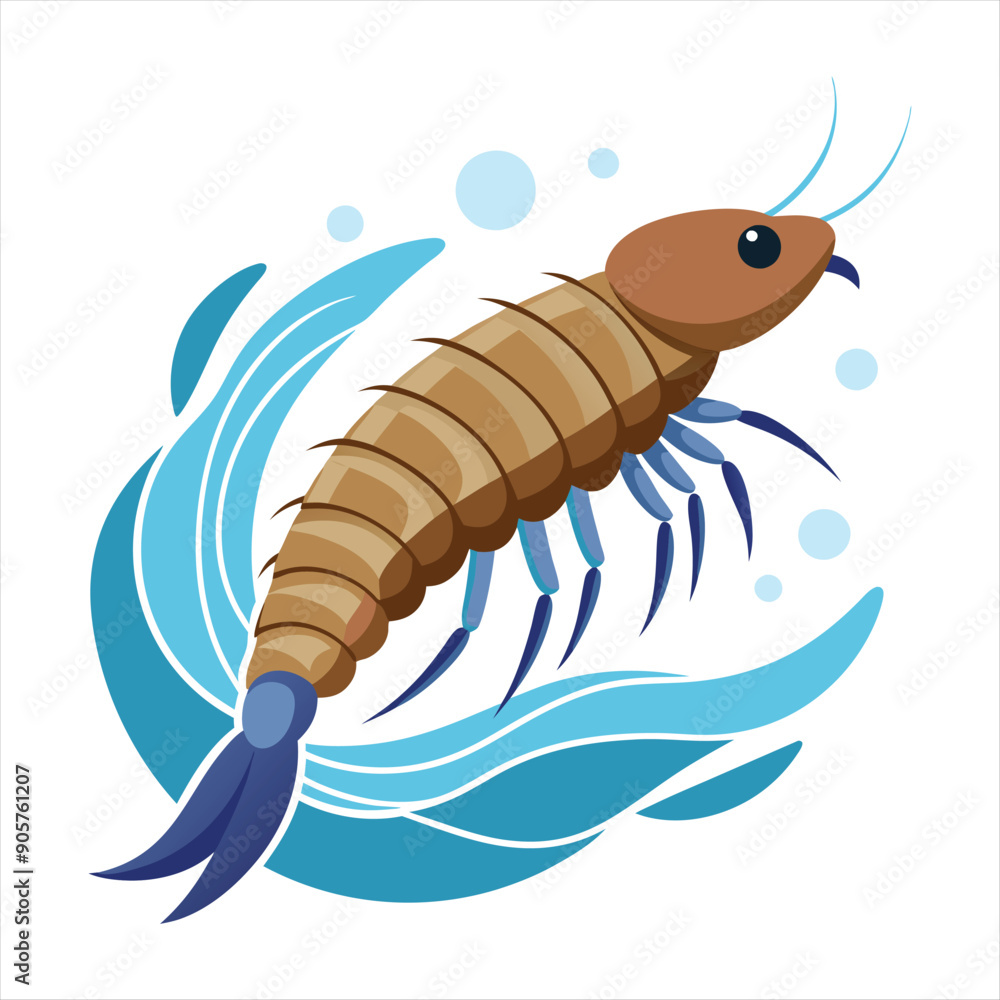 amphipod, crustacean, vector, ocean, sea, invertebrate, aquatic ...