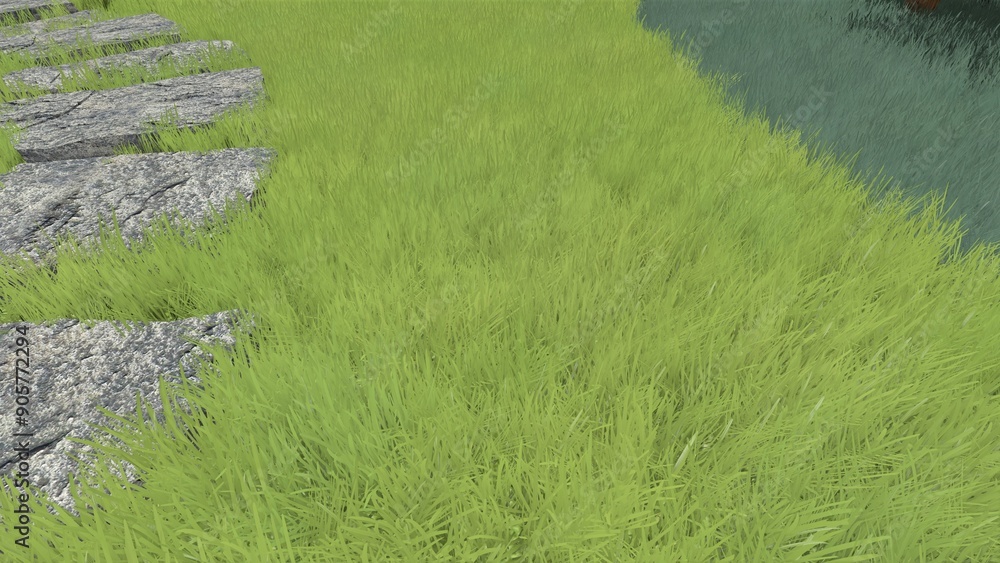 3d image of the landscape design of the home territory. Landscaping of ...