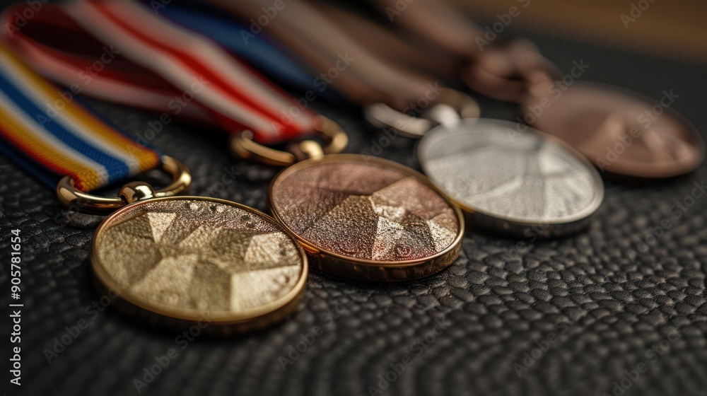 Summer Olympic Medal Set: Gold, Silver, and Bronze with Numbers and ...