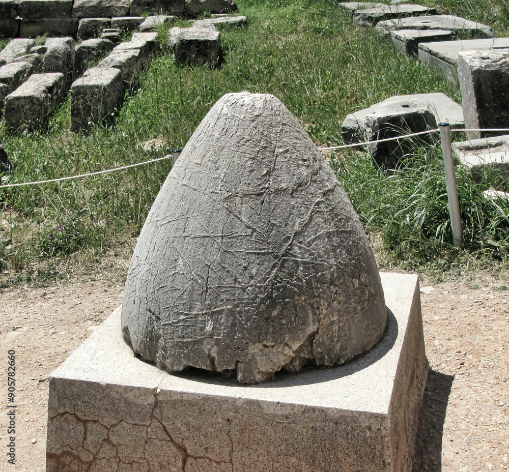 The Omphalos (navel) of Delphi is a legendary stone that the ancient ...