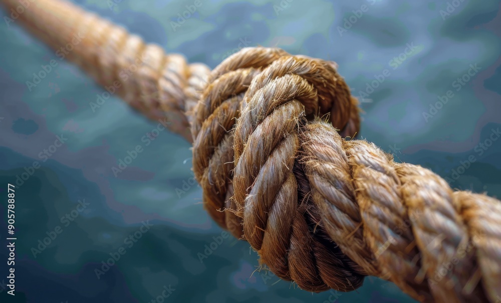 Leadership in Management Depicted as a Leader Organizing Assorted Ropes ...