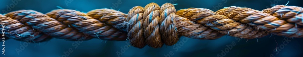 Leadership in Management Depicted as a Leader Organizing Assorted Ropes ...