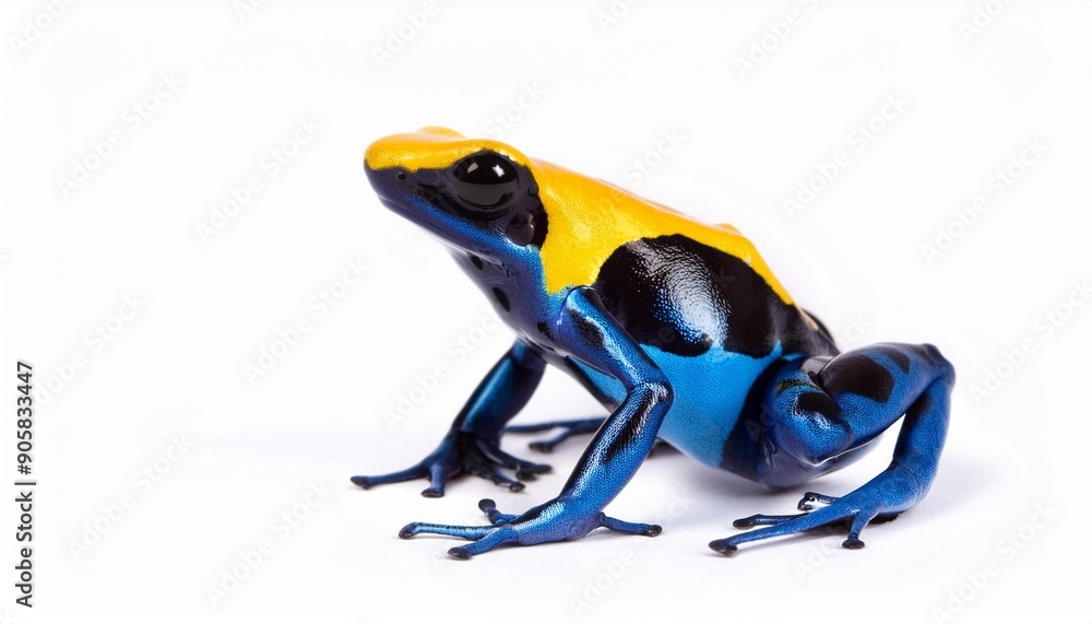 a blue yellow deying poison dart frog dendrobates tinctorius kaw morph ...