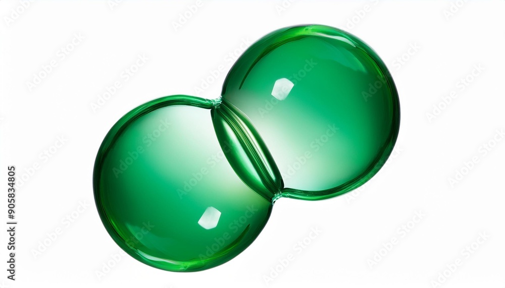 green hydrogen water element bubble artificial reflection isolated on ...