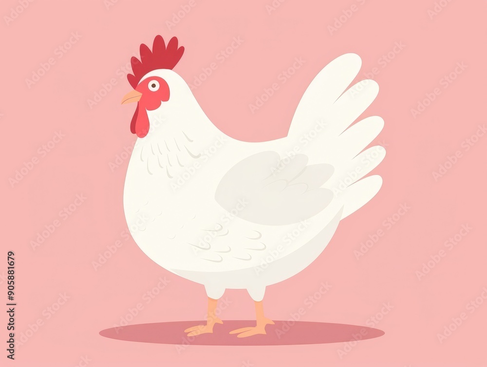 Cute and Adorable Cartoon Style of a White Chicken Character Designed ...