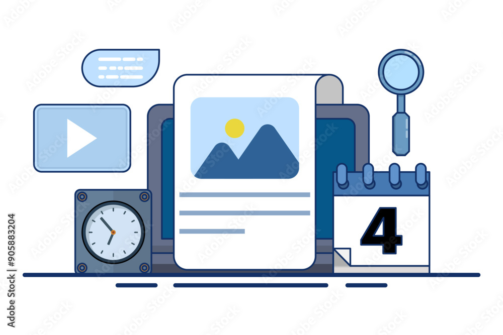 Content Calendar Concept or content planning, social media content ...