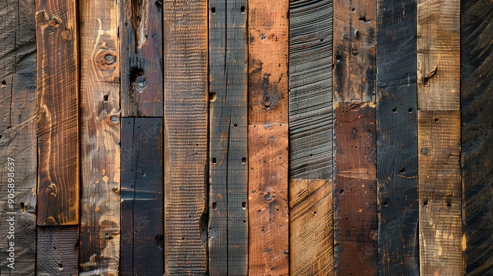 Rustic Reclaimed Wood Wall Texture: A close-up of a weathered, rustic ...