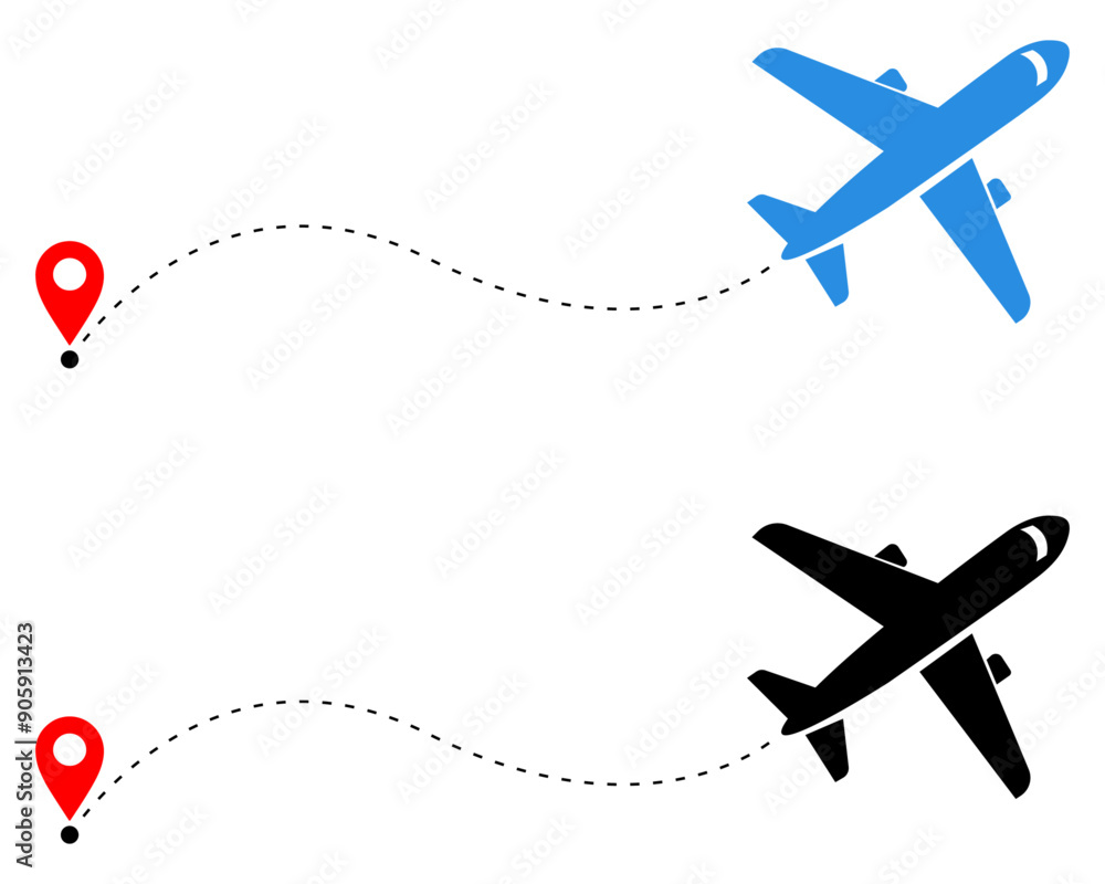 air plane leaving destination. air plane route. airplane location ...