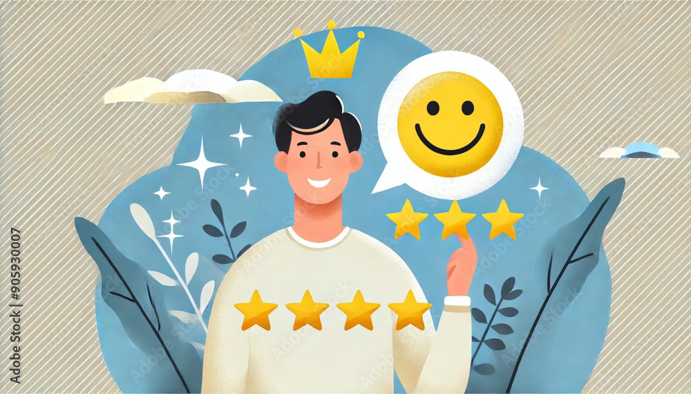 Customer Satisfaction Concept An illustration of a happy customer with ...