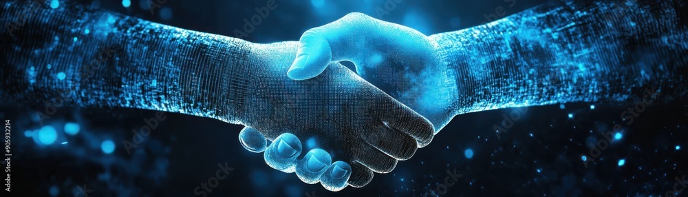 Global map with handshake overlay, representing international ...