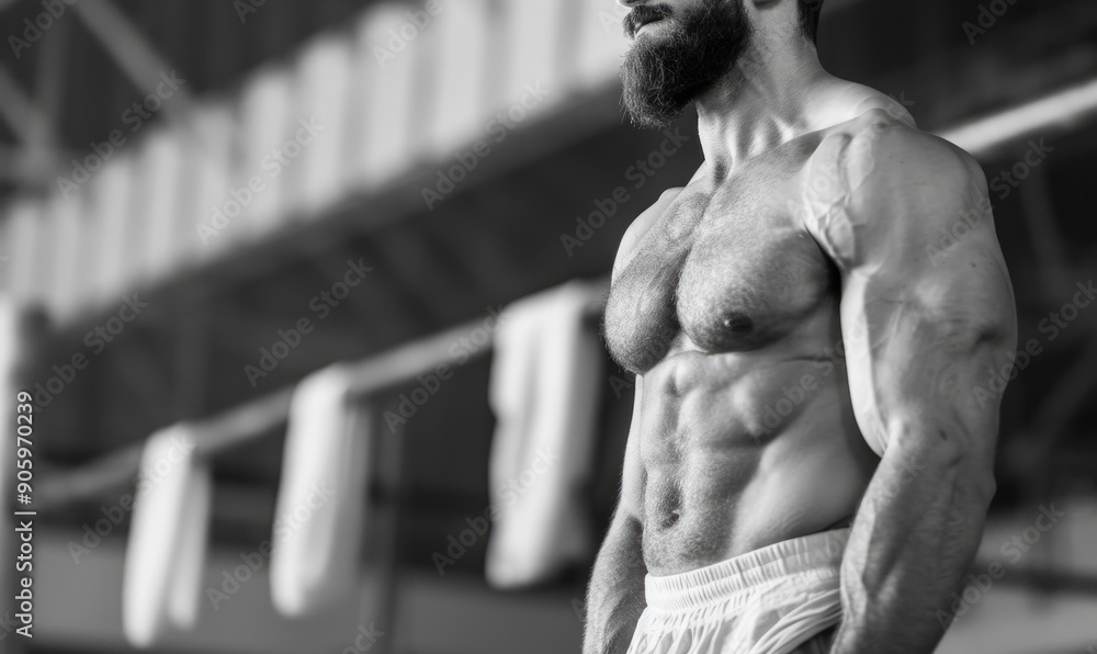 Muscular Ancient Greek Athlete in Spectacular Black-and-White Scene ...