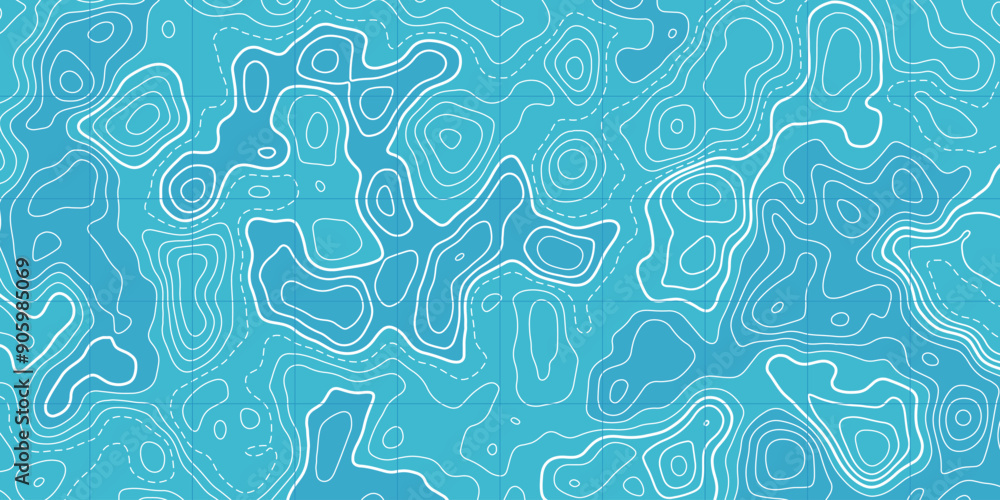 Map with topographic contour lines of the ocean floor. Abstract ...