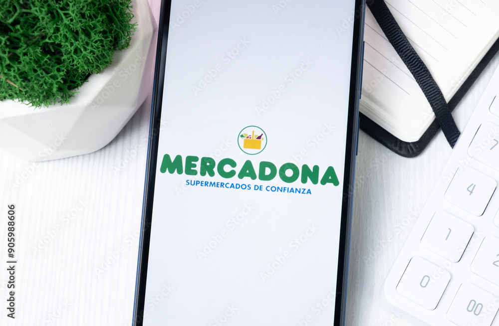 New York, USA - 1 August 2024: Mercadona Logo on Phone Screen, Company ...