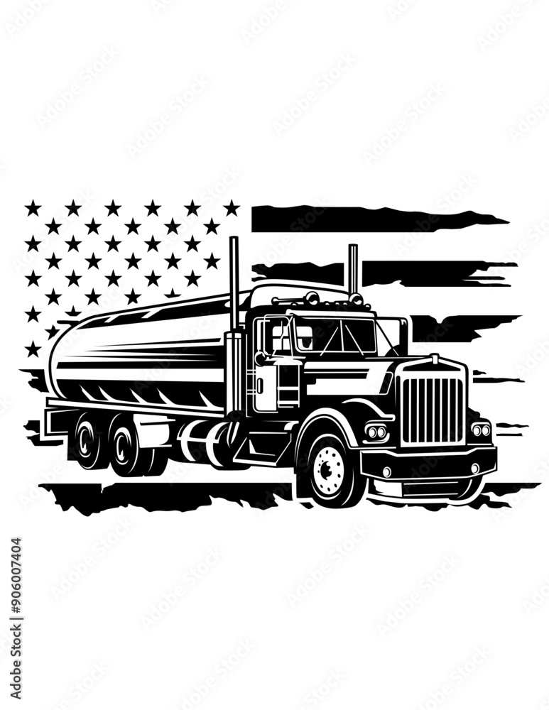 US Oil Tanker SVG Cutting Files, Tanker Driver Shirt Illustration, Oil ...