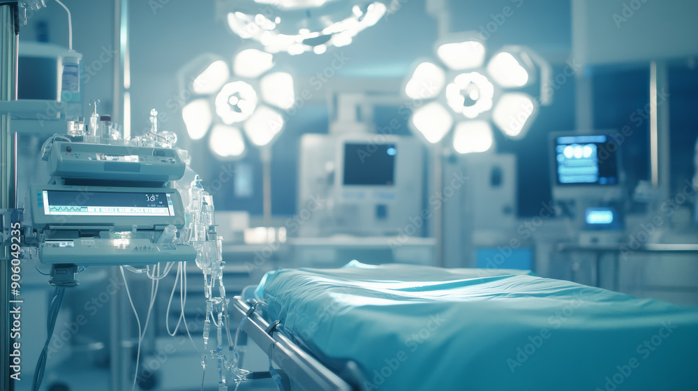 modern hospital hallway with smooth, shiny floors and stylish lighting ...